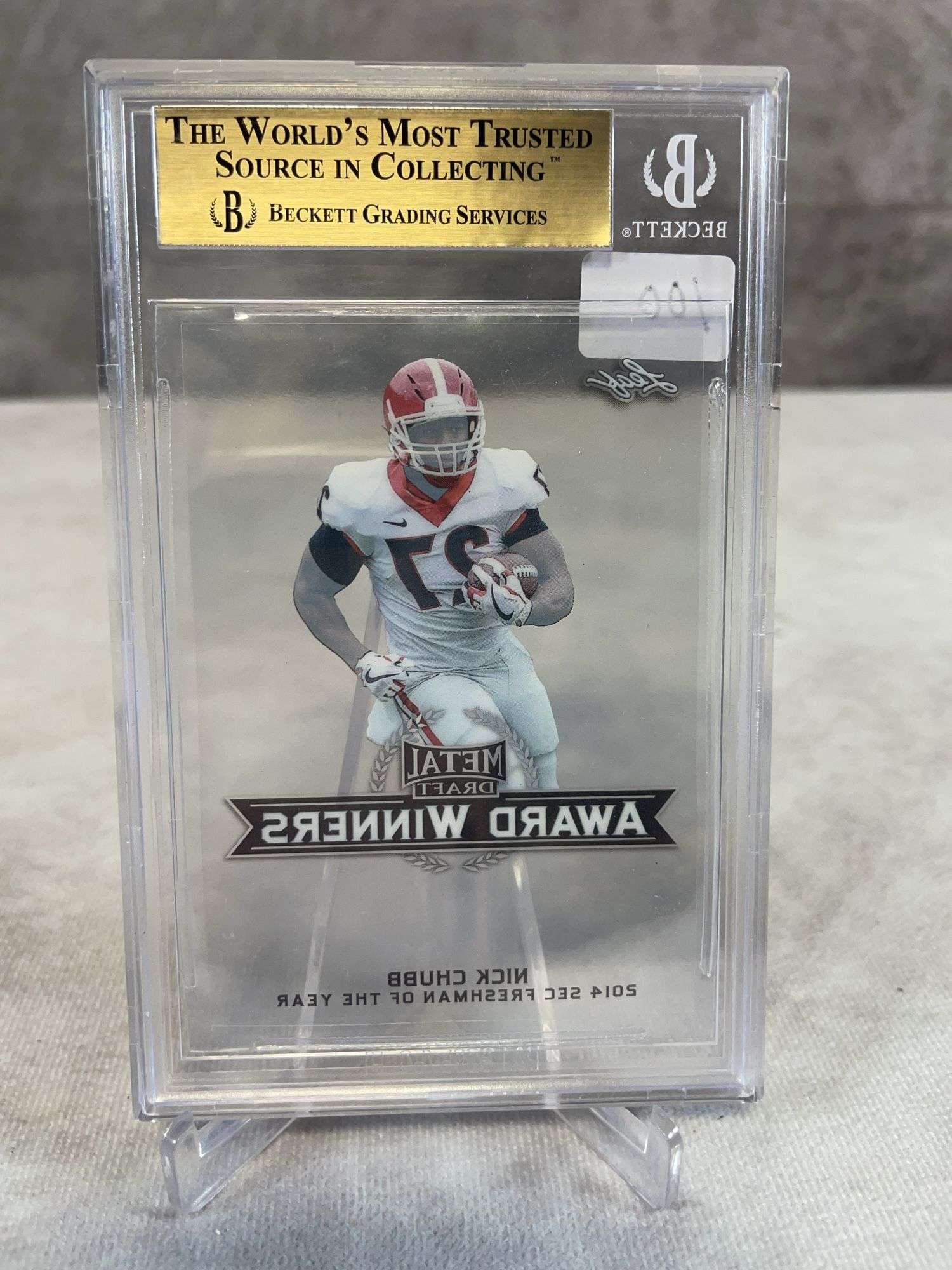 2018 leaf metal draft award winners Nick Chubb 1/1 - Pre-Production ...