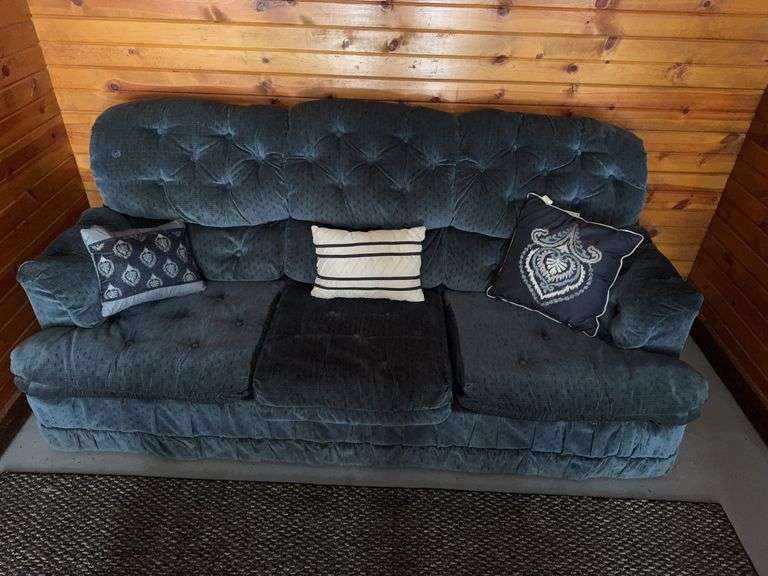 Cloth Couch 37” H 80” W 37” D - Kaufman Realty & Auctions
