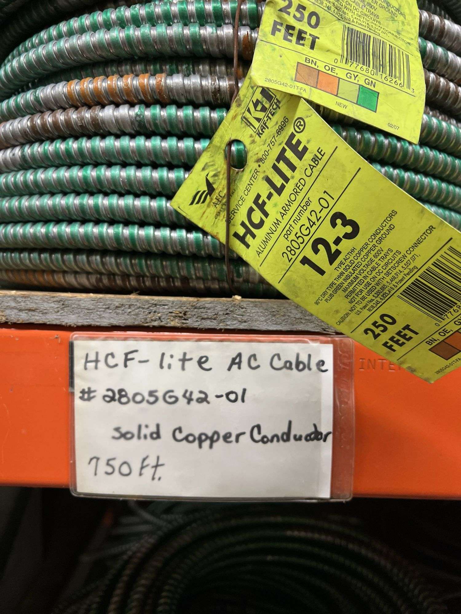 750' HCF-lite AC cable solid copper conductor - Kaufman Realty & Auctions