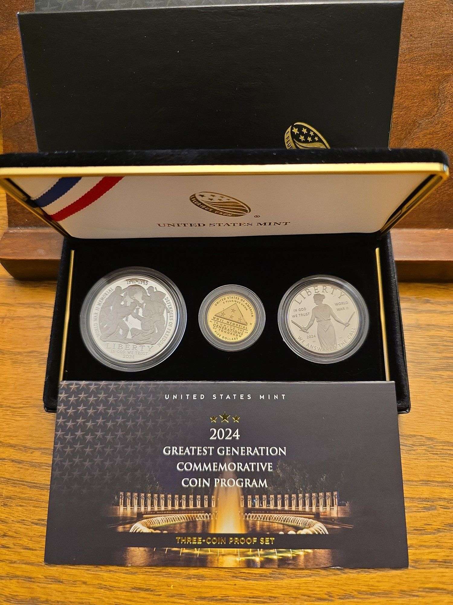 2024 U.S. MINT 3-PC. GREATEST GENERATION COMMEMORATIVE SET WITH GOLD PC ...