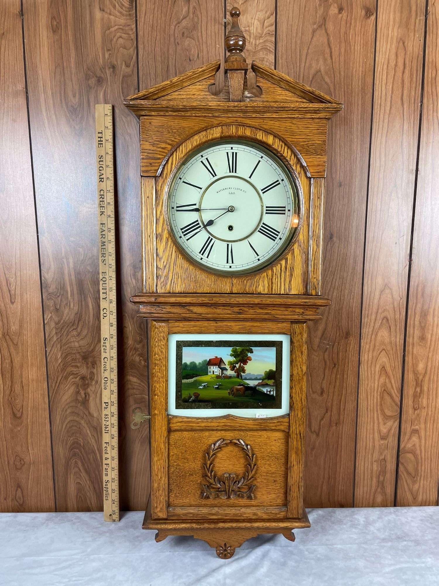 Waterbury model ? Large oak wall clock - Kaufman Realty & Auctions