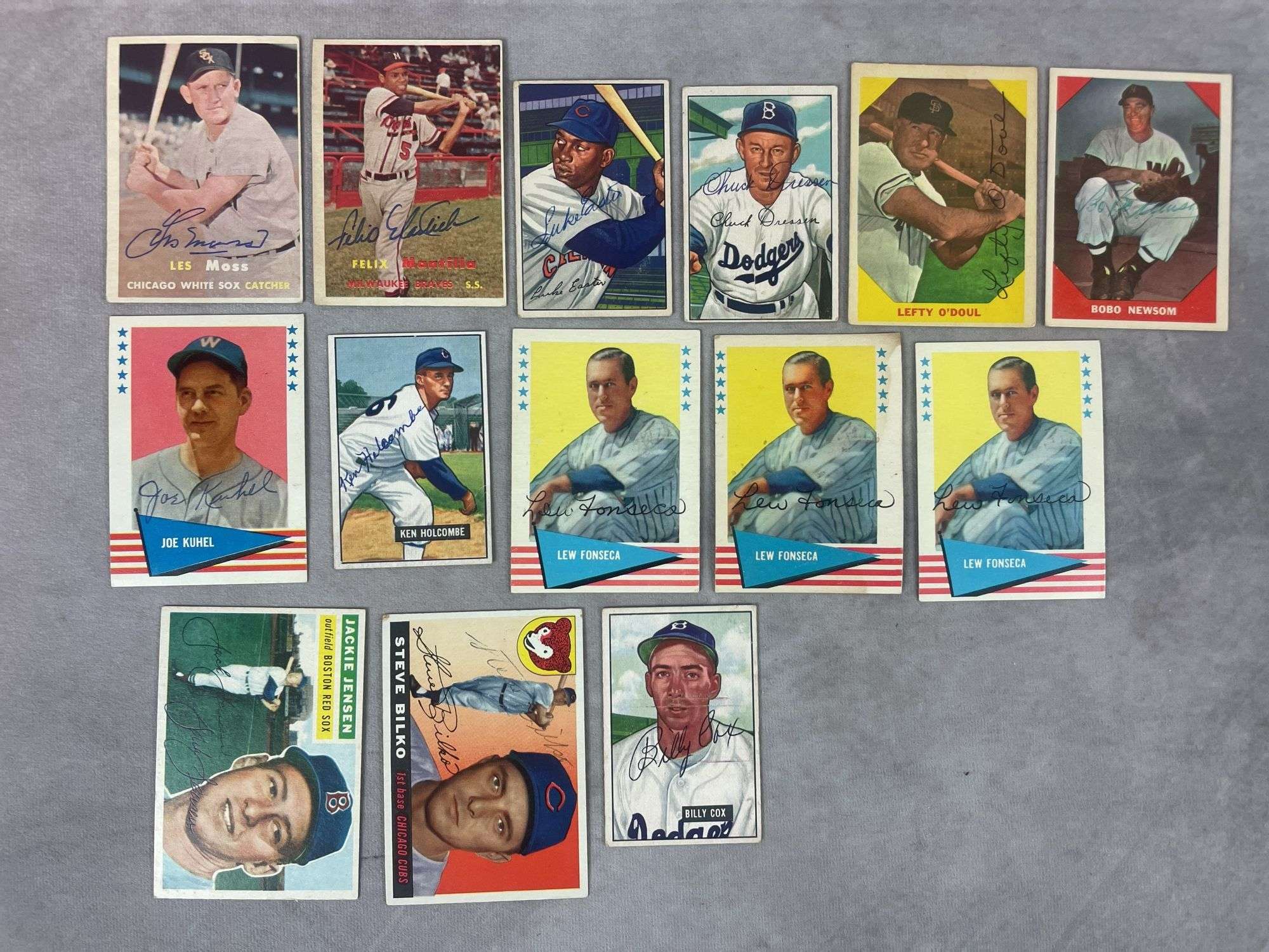 (14) 1950's & 60's Signed Baseball Cards - Kaufman Realty & Auctions