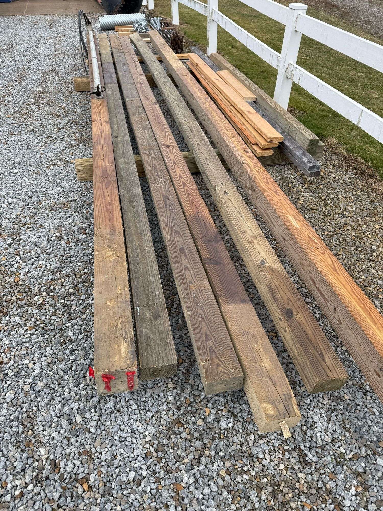 Various treated posts & lumber/ includes 20’ long 6x6 & 6x4 - Kaufman ...