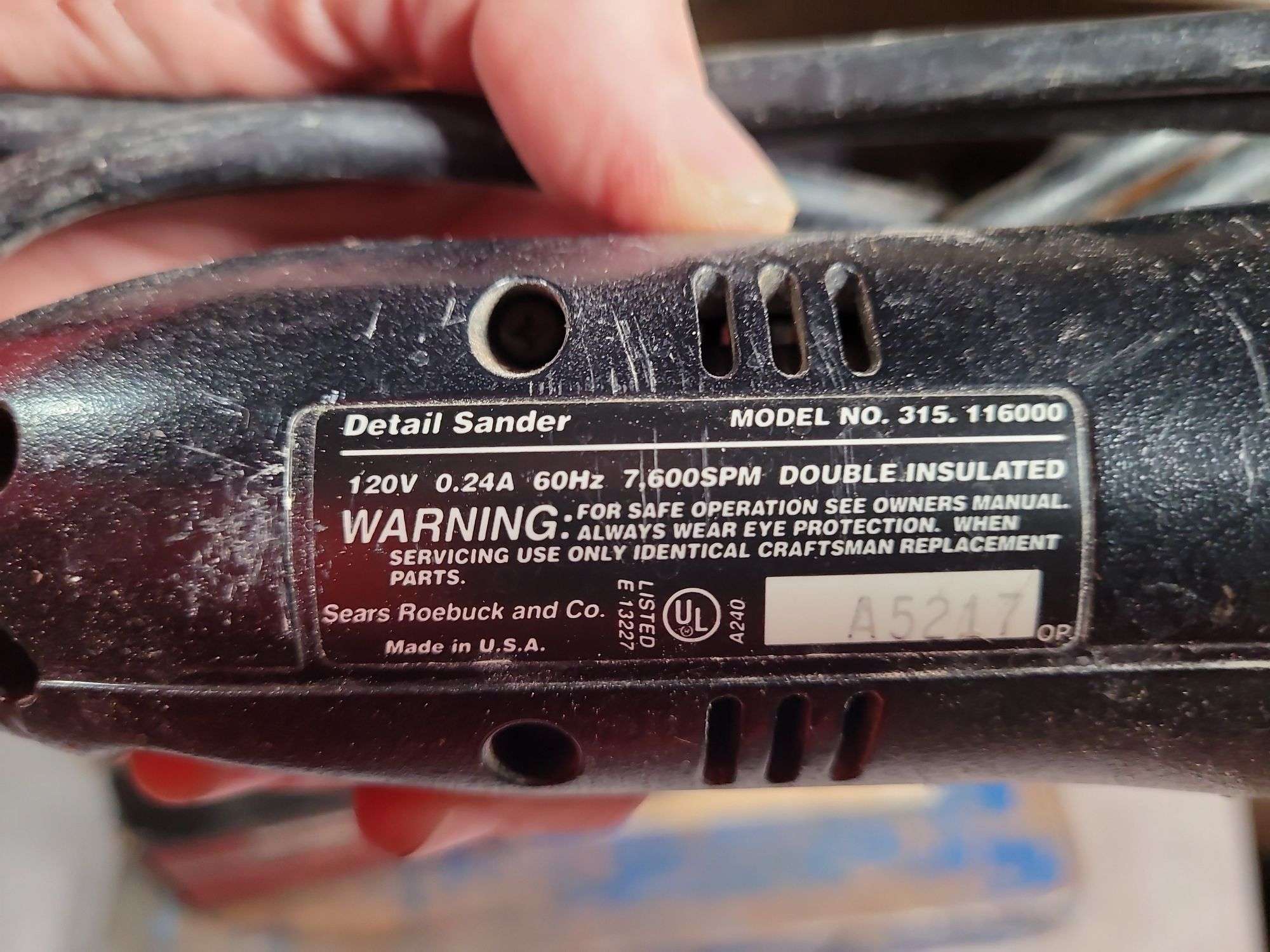 Old socket set, Craftsman detail sander - Kaufman Realty & Auctions