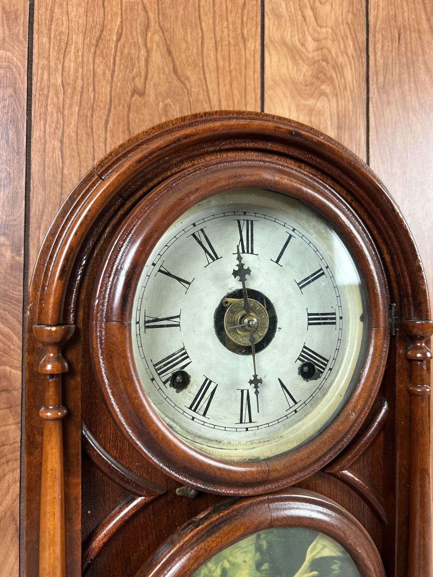 Akins clock co. 8-day walnut mantel clock - crocs 1875 - Kaufman Realty ...