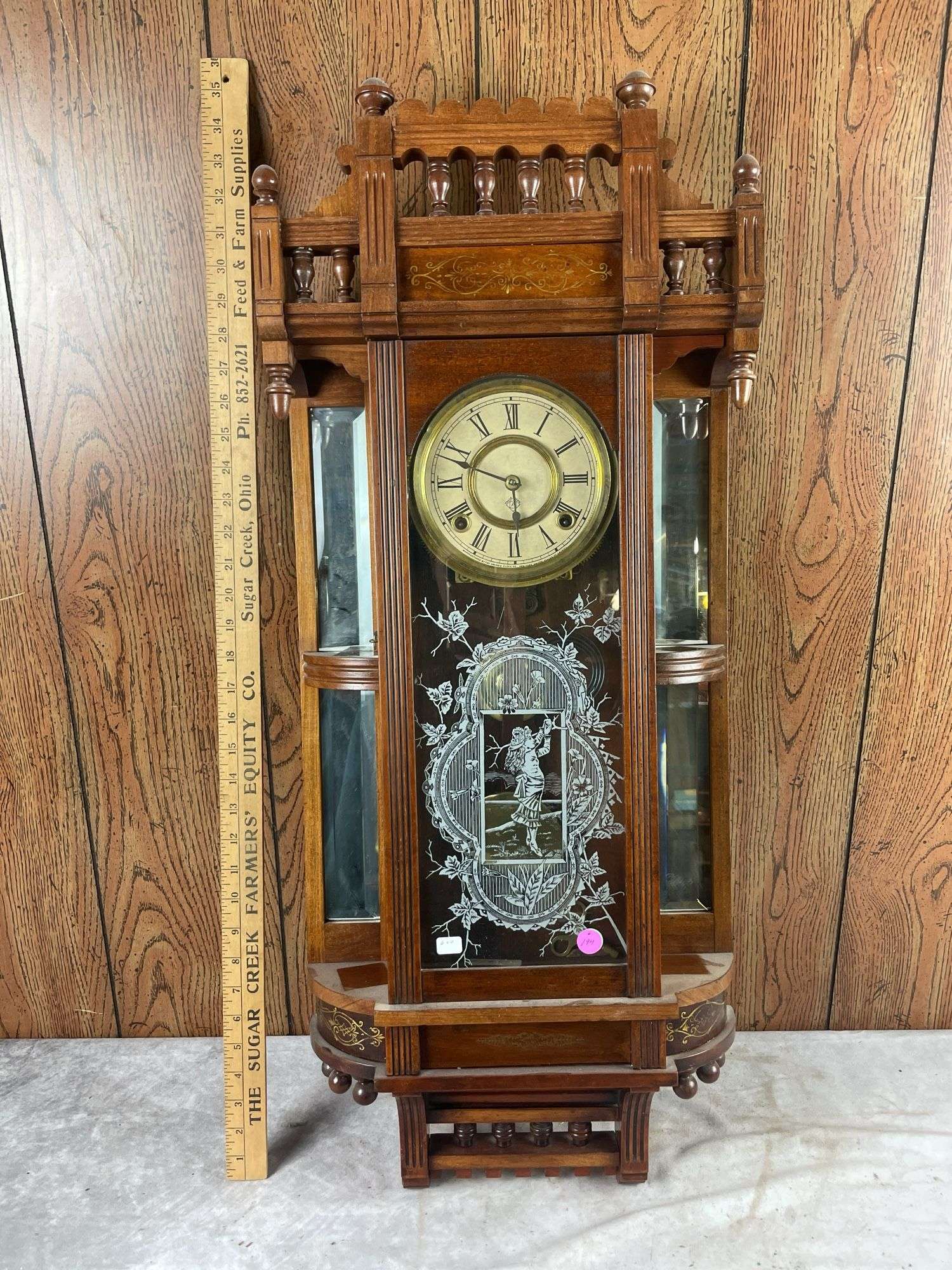 Ansonia model reflector 8-day walnut wall clock- Circ 1880 - Kaufman ...