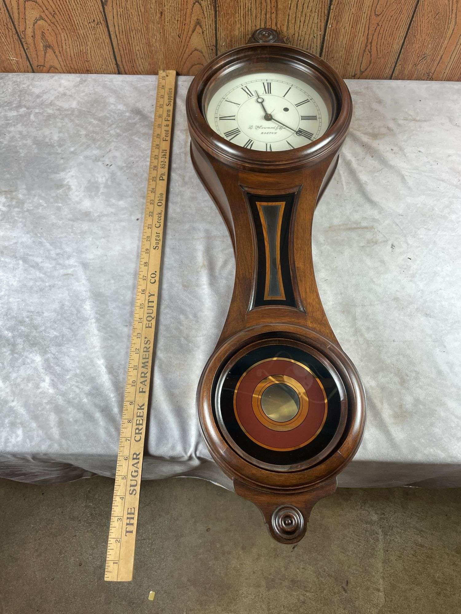 E Howard banjo wall clock - Circ 1876 - Kaufman Realty & Auctions