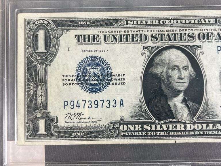 1928-A $1 Funnyback Blue Seal Silver Certificate - Kaufman Realty & Auctions