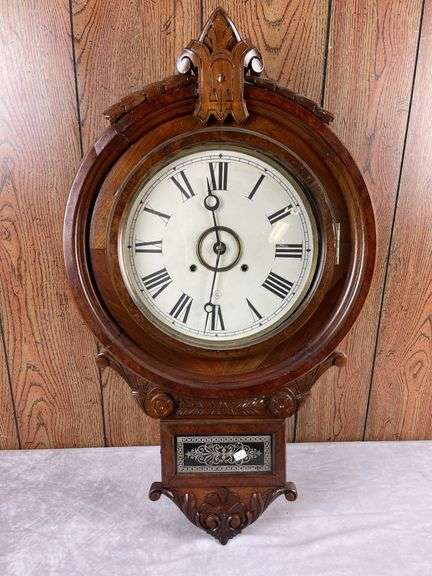 Gilbert circle drop walnut wall clock - Circ 1880 - Kaufman Realty ...