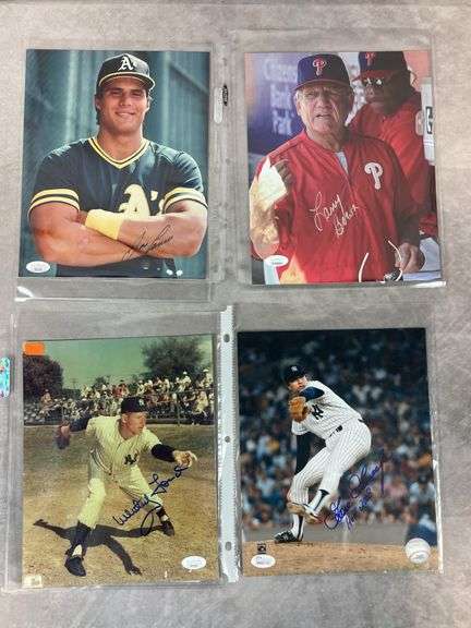 Whitey Ford, Goose Gossage & Jose Canseco & Larry Bowa signed color ...