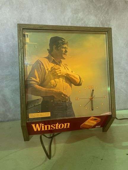 Winston lighted cigarette sign - Kaufman Realty & Auctions