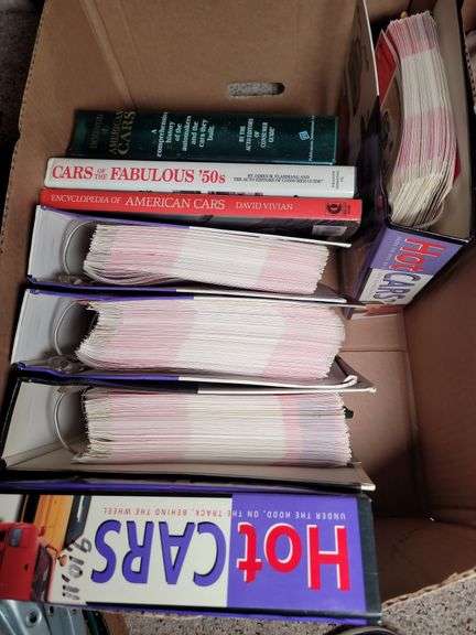 Hot Cars binders plus misc car coffee table books - Kaufman Realty & Auctions