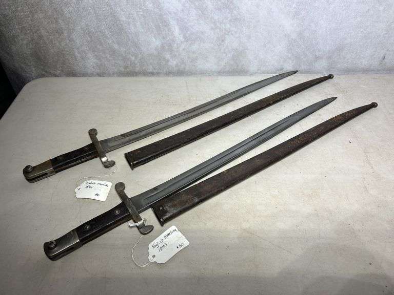 (2) bayonets w/ sheaths - Kaufman Realty & Auctions