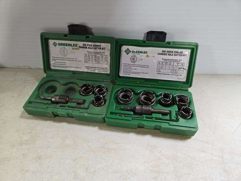 Greenlee 655 quick change carbide hole cutter kit & 1 partial - Kaufman ...