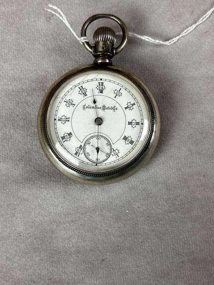 Columbus pocket watch - AWC CO coin case - Kaufman Realty & Auctions