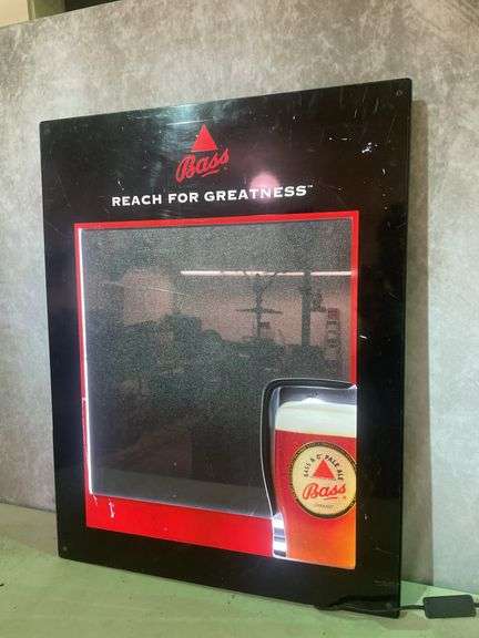 Bass reach for greatness lighted beer sign- works - Kaufman Realty ...
