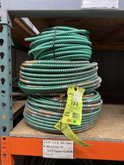 750' HCF-lite AC cable solid copper conductor - Kaufman Realty & Auctions