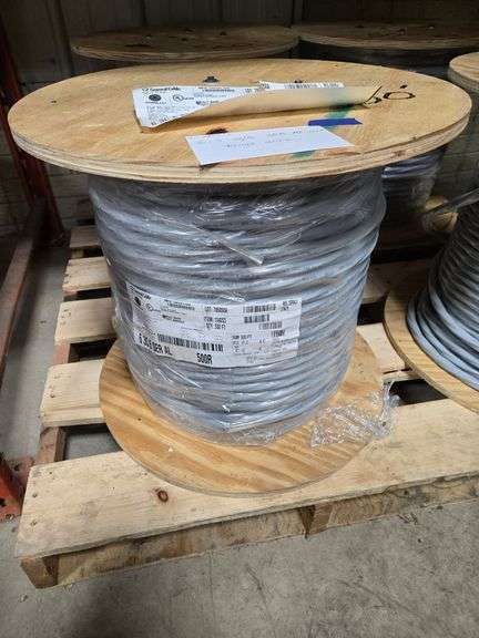 Spool w/ 6-3 W/G SER AL range wire- 500' - Kaufman Realty & Auctions