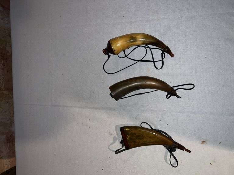 3 Powder Flasks - Kaufman Realty & Auctions