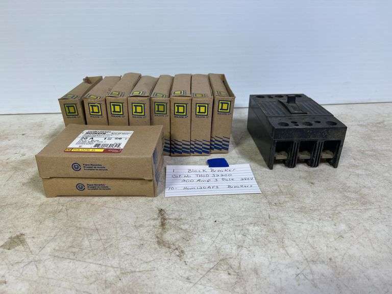 (1) block breaker 200 amp 3 pole 240v & (10) Hom120AFI breakers ...