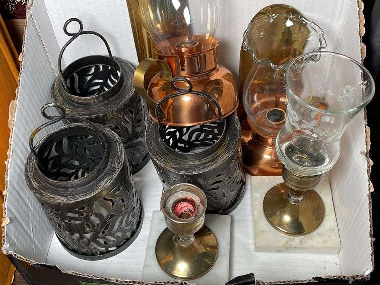 ASSORTED CANDLE HOLDERS & CANDLES - Kaufman Realty & Auctions