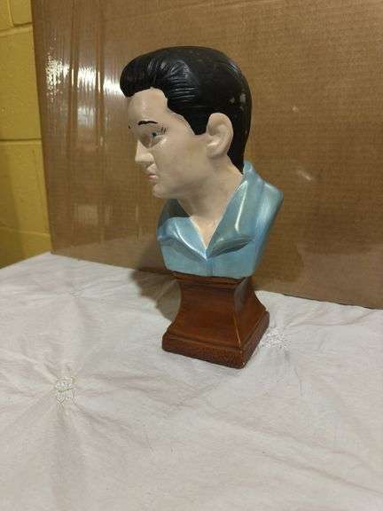 Elvis Presley Vintage Chalkware Ceramic Hand Painted Head Bust Statue ...
