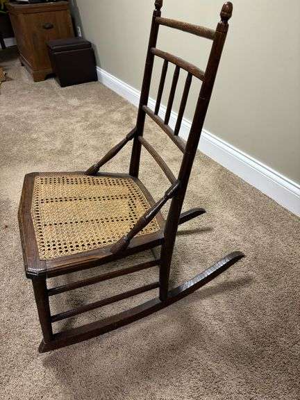 Cane bottom rocking chair - Kaufman Realty & Auctions