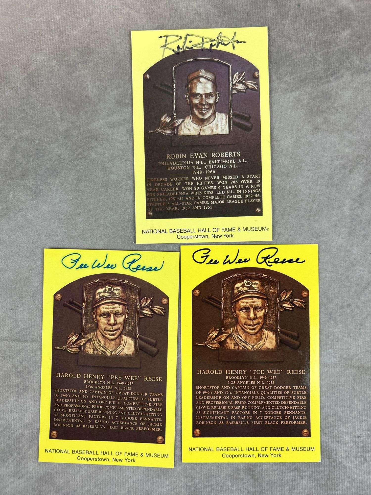 (30) Signed Baseball Hall of Fame Plaque Cards - Kaufman Realty & Auctions