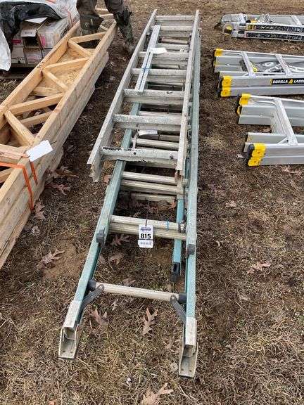 3 Extension Ladders, 2 Have Damage As Is - Kaufman Realty & Auctions