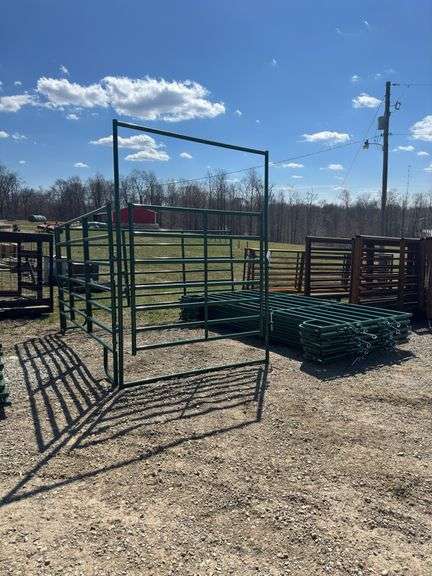 (12) 6’x12’ Corral Panel w/ 6’ Walk Thru Gate, Altogether Makes 50 ...
