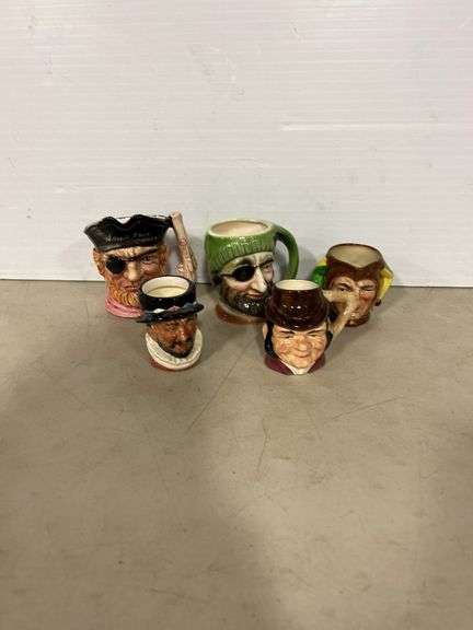 (5) Vintage head mugs - Kaufman Realty & Auctions