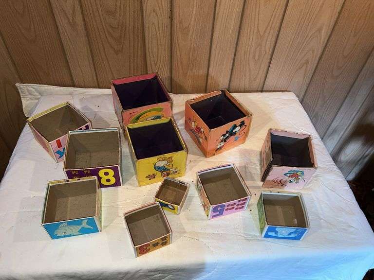 Vintage Disney character cardboard stacking blocks - Kaufman Realty ...