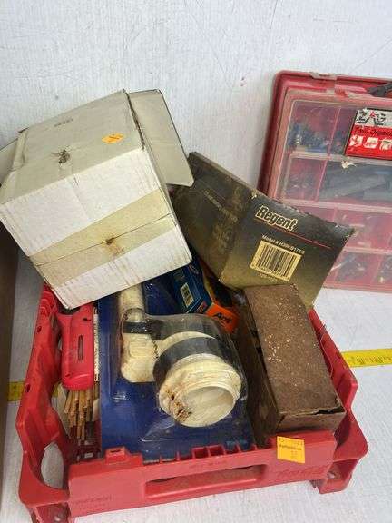 HandTools, Box of Electrical Componets, Misc. Supplies, Fittings, Etc ...