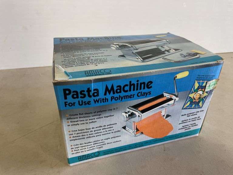 Amaco polymer clays pasta machine with box - Kaufman Realty & Auctions