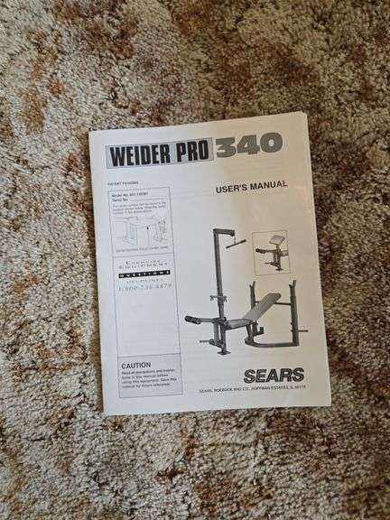 Weider Pro 340 exercise equipment w/ extra weights - Kaufman Realty ...