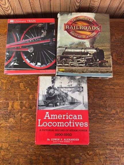 3 hardback train books - Kaufman Realty & Auctions