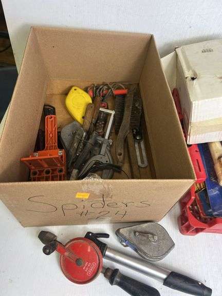 HandTools, Box of Electrical Componets, Misc. Supplies, Fittings, Etc ...