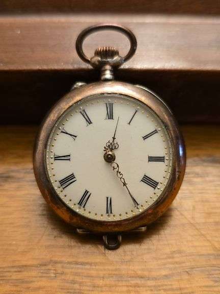 SMALL WIND UP POCKET WATCH IN .800 SILVER CASE RUNS - Kaufman Realty ...