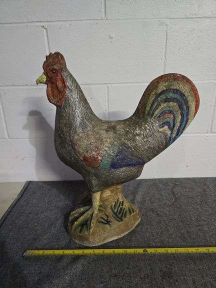 CEMENT ROOSTER FIGURINE - Kaufman Realty & Auctions