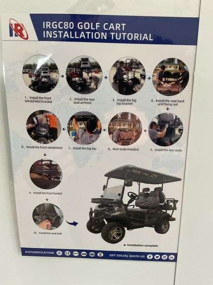 New Unused 2025 IR Model IRGC80 Electric Golf Cart, 60 Volt, 12" Off ...