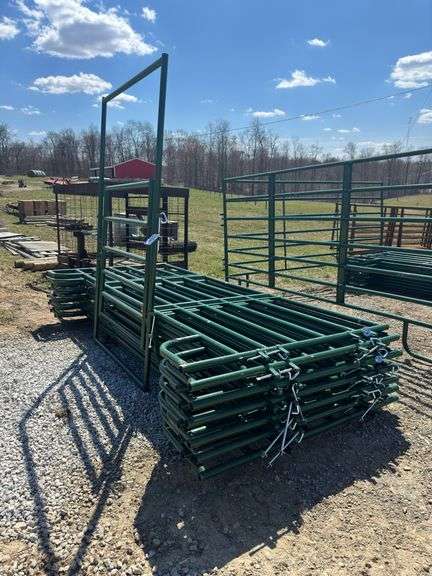 (12) 5’x12’ Corral Panel w/ 5’ Walk Thru Gate, Altogether Makes 50 ...