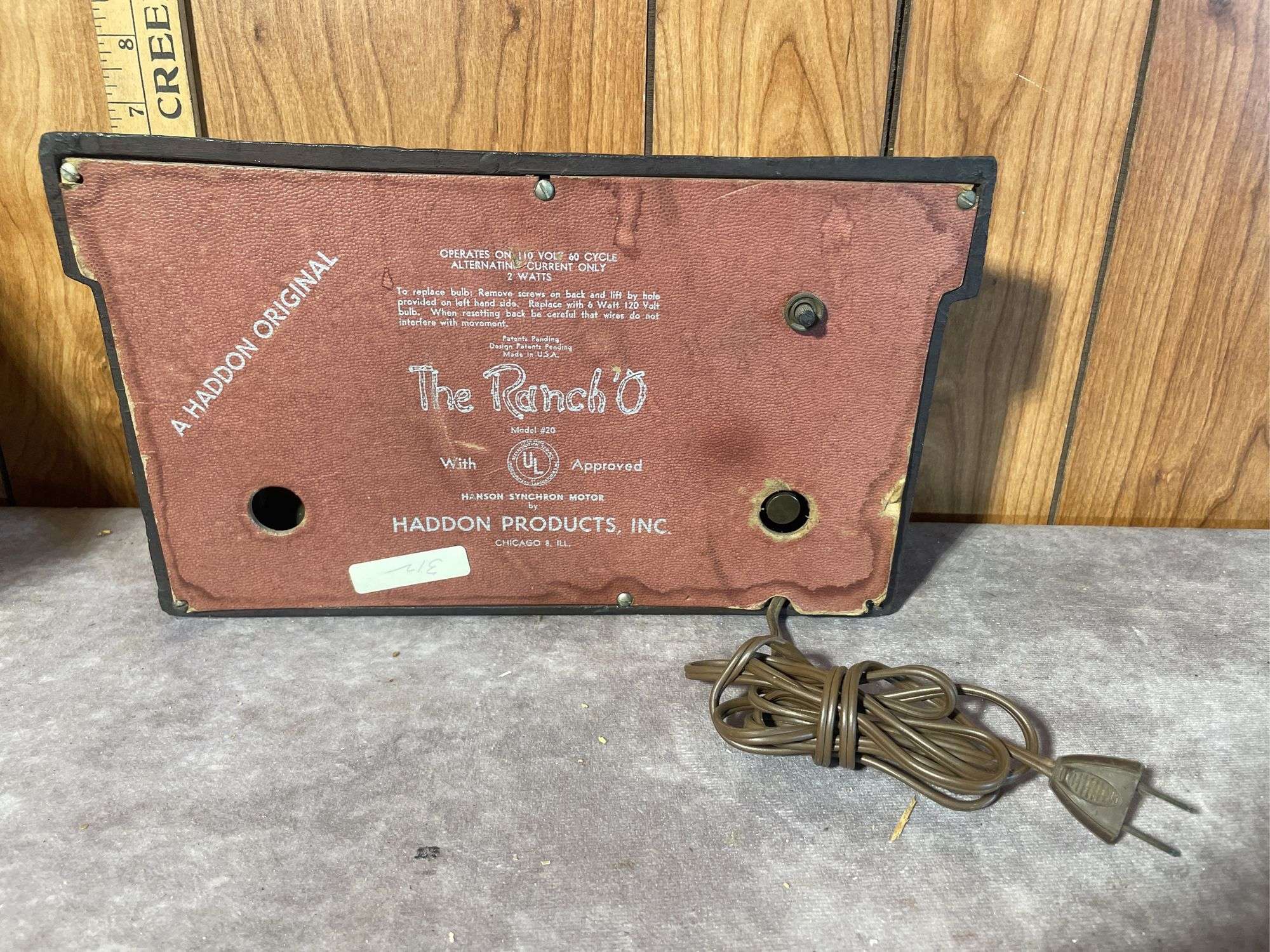 The Ranch Haddon electric clock - Kaufman Realty & Auctions