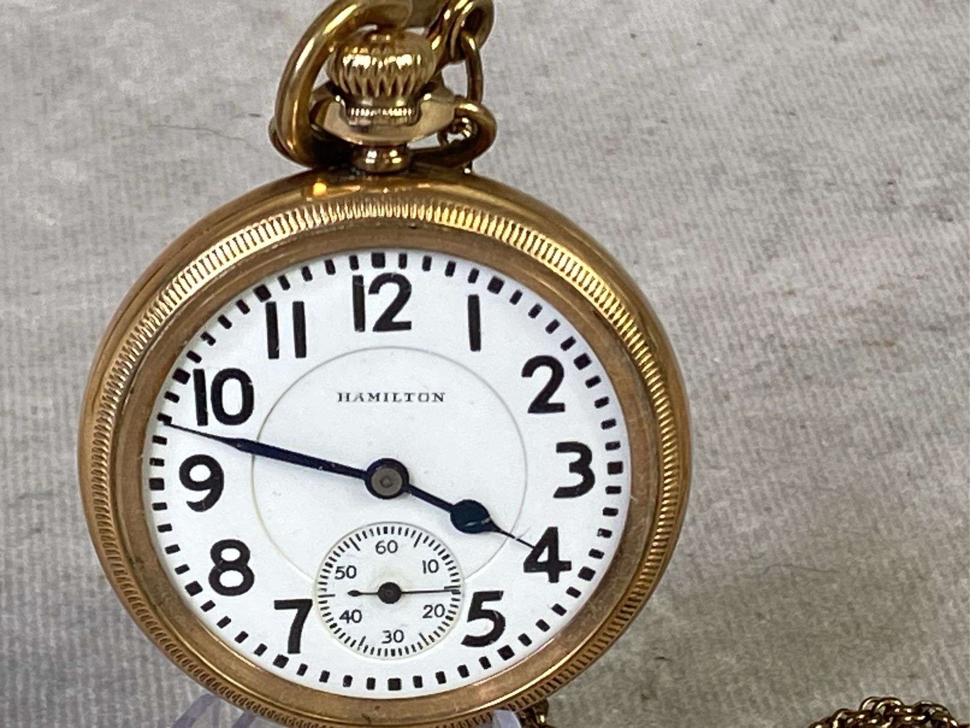 Hamilton Watch Co. Double Roller 21 Jewels Pocket Watch 10K Gold Filled ...