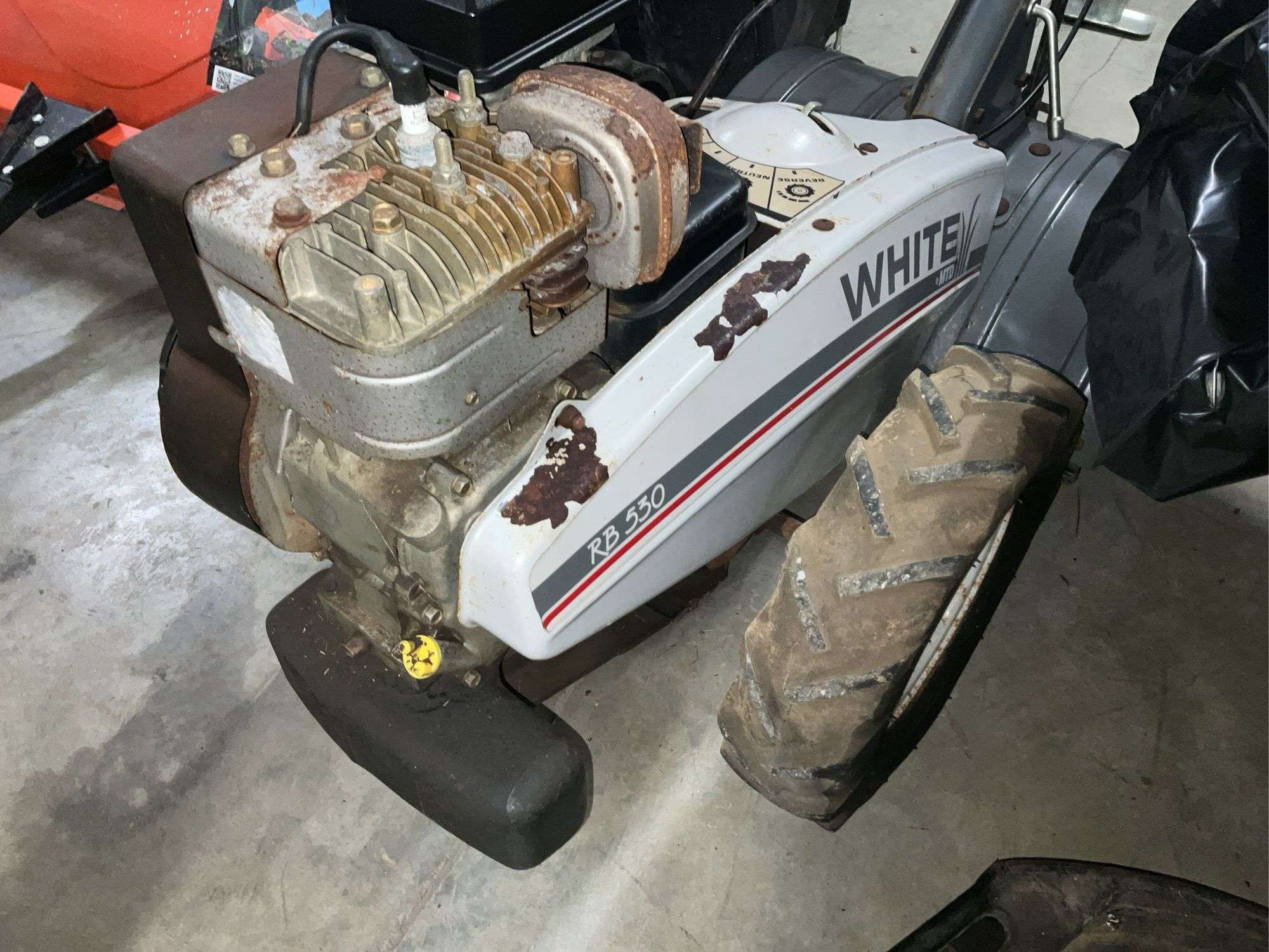 White Rototiller, five horse engine, not running - Kaufman Realty ...
