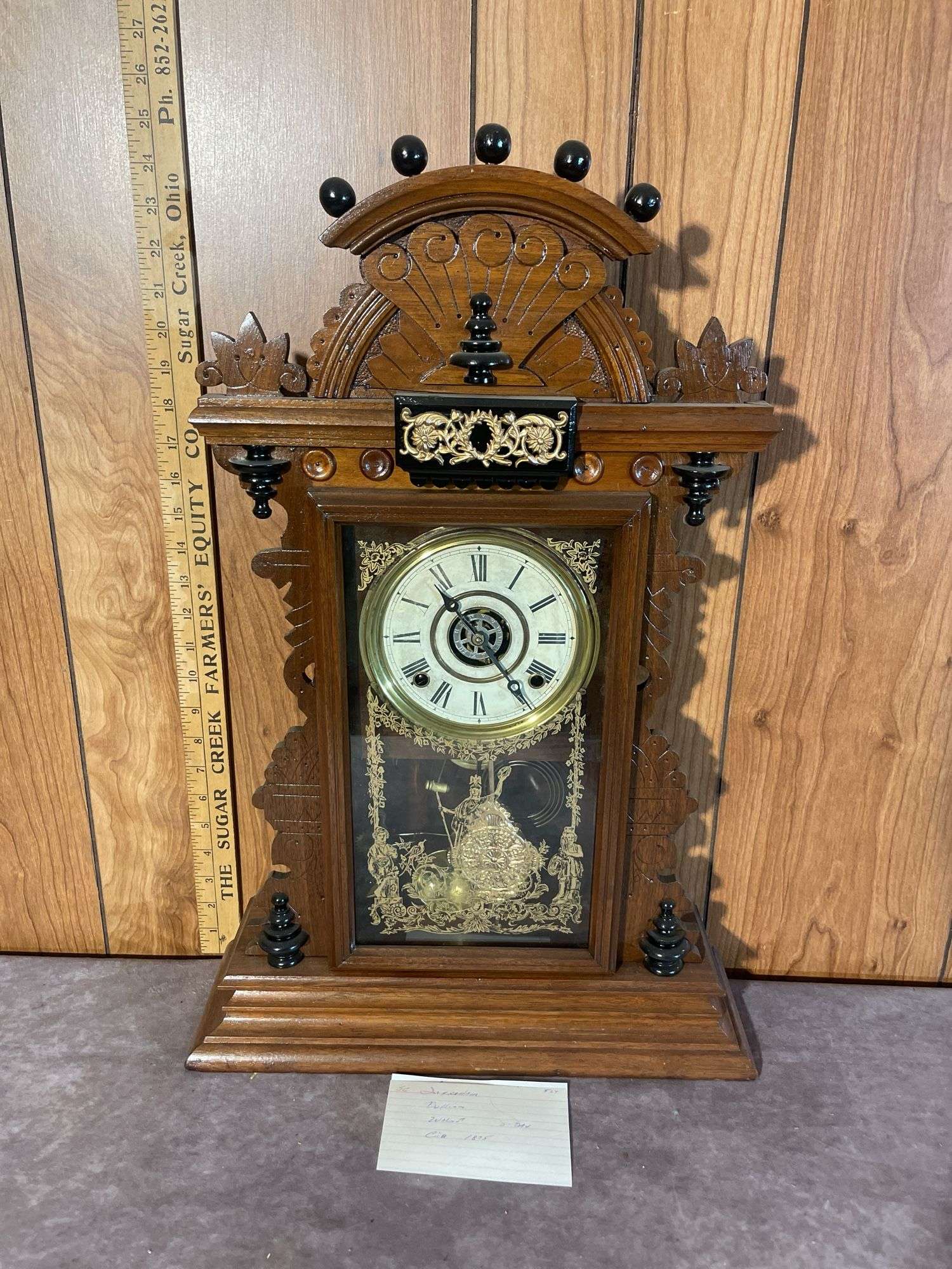 Ingraham 8-day walnut mantel clock - Circ 1875 - Kaufman Realty & Auctions