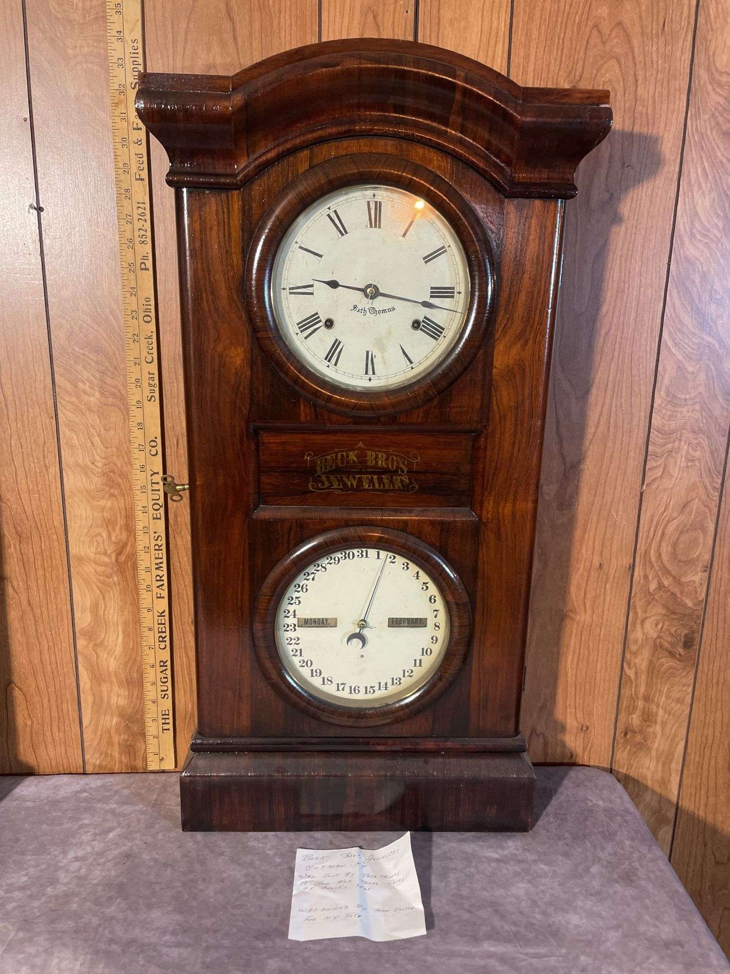 Seth Thomas Beck Bro’s Jewelers shelf clock - Kaufman Realty & Auctions