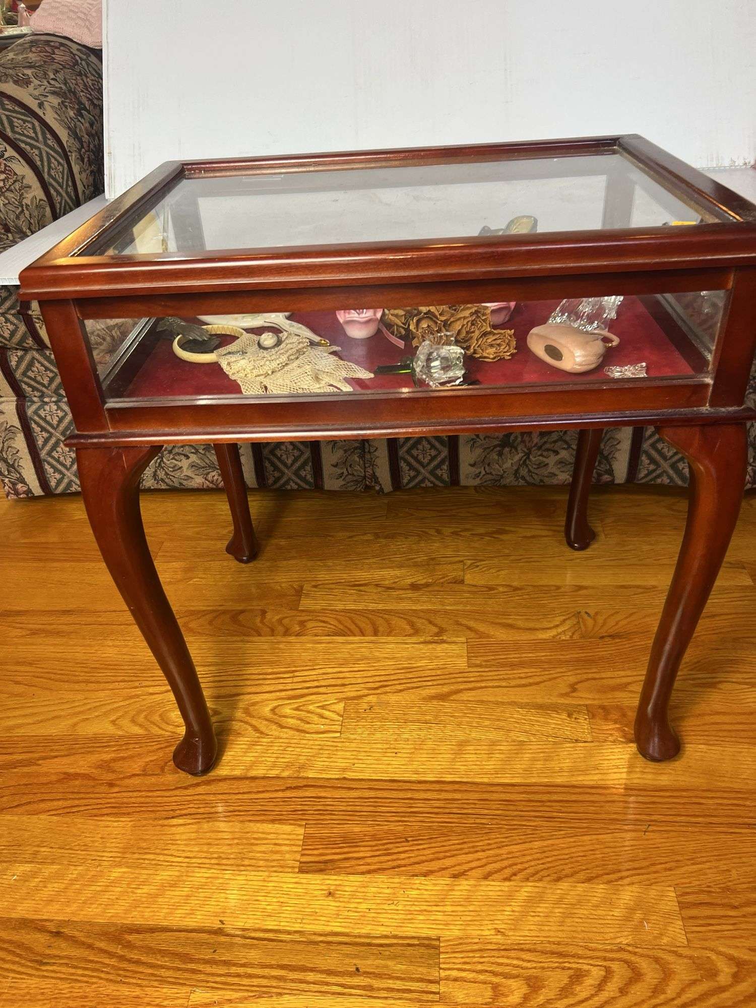 Wooden/Glass Display Side Table - Kaufman Realty & Auctions