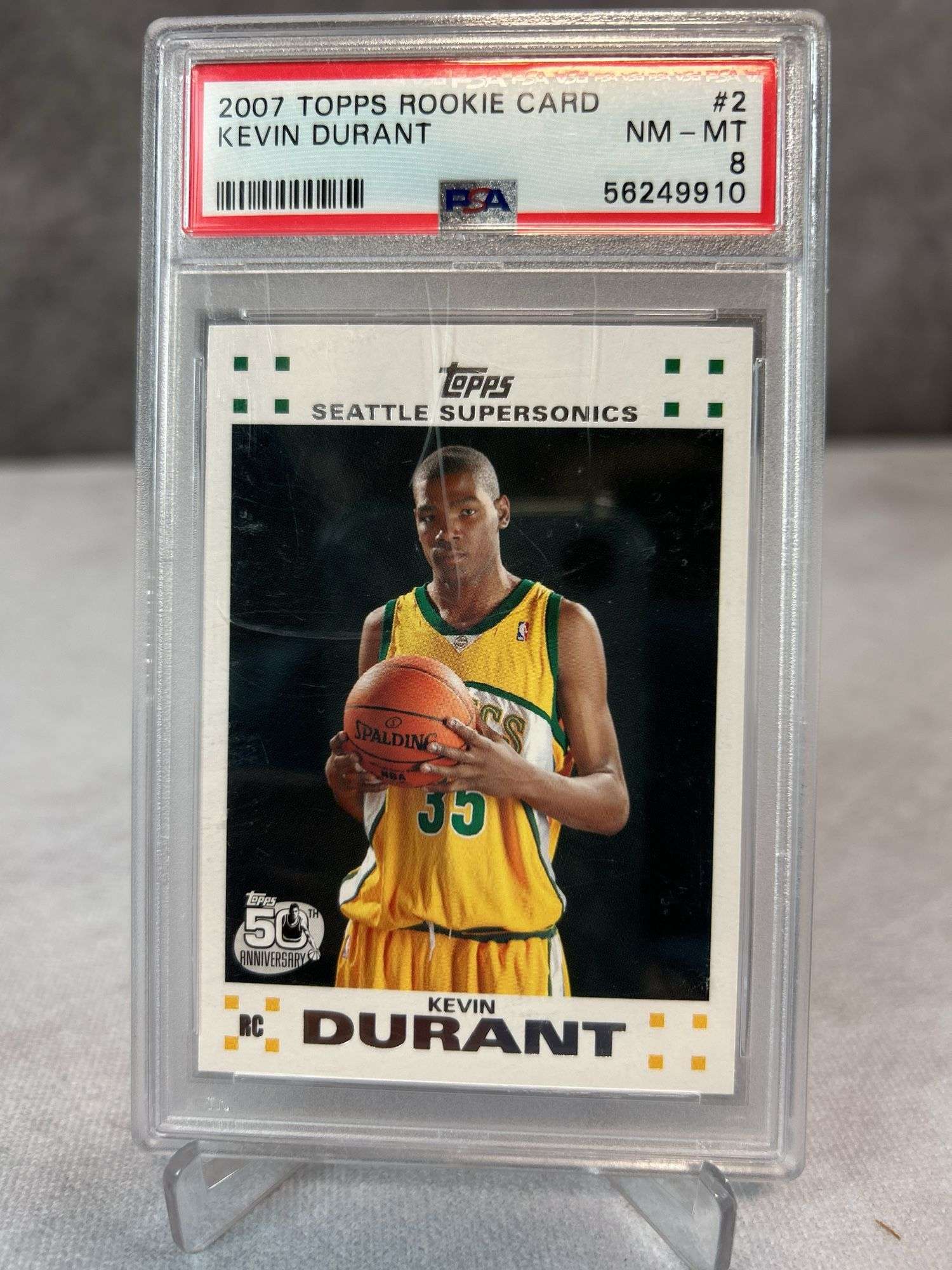 PSA 8 2007/08 Topps Kevin Durant Factory Rookie Card-great graded ...