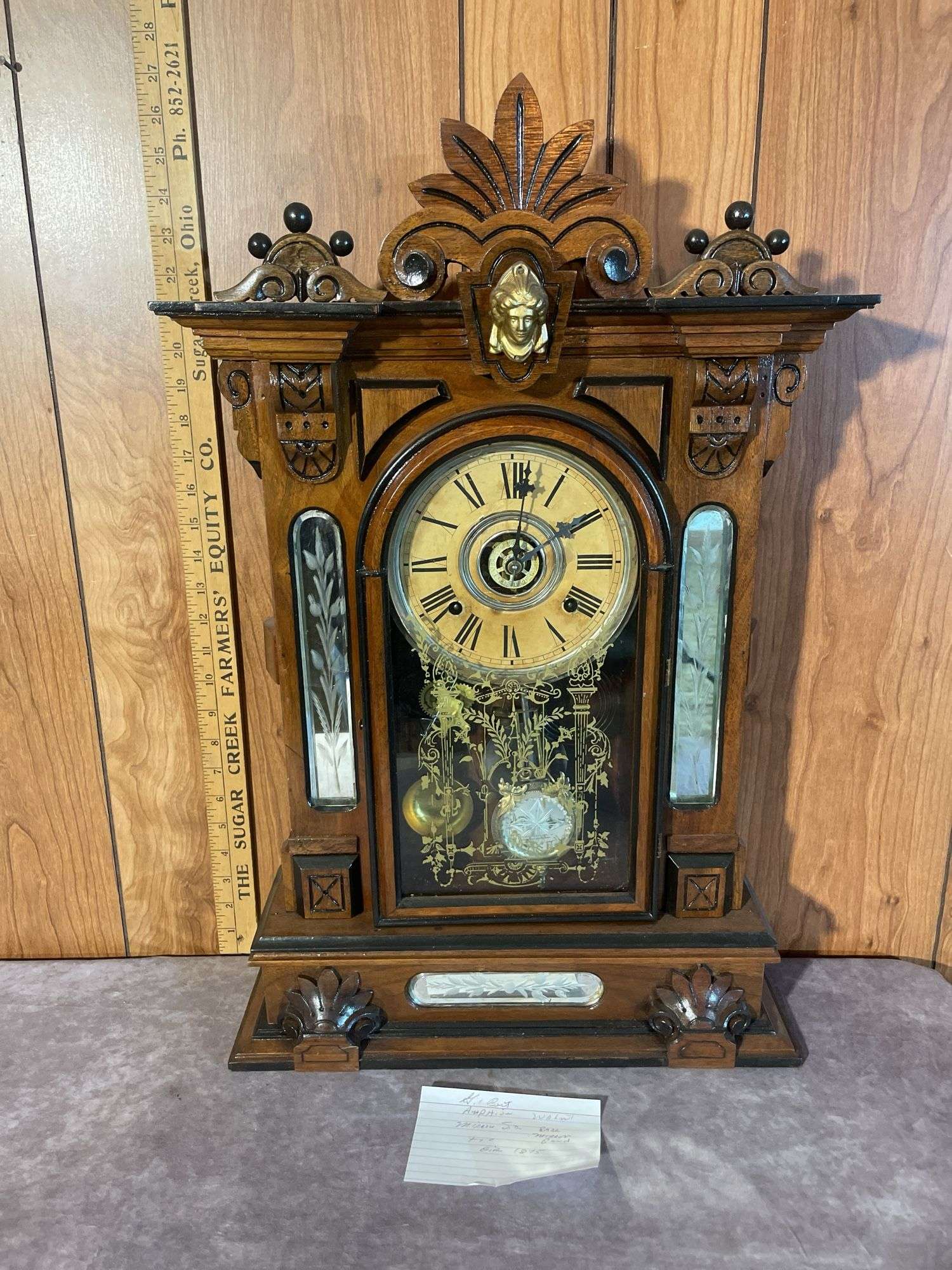 Gilbert walnut mantel clock - Circ 1875 - Kaufman Realty & Auctions