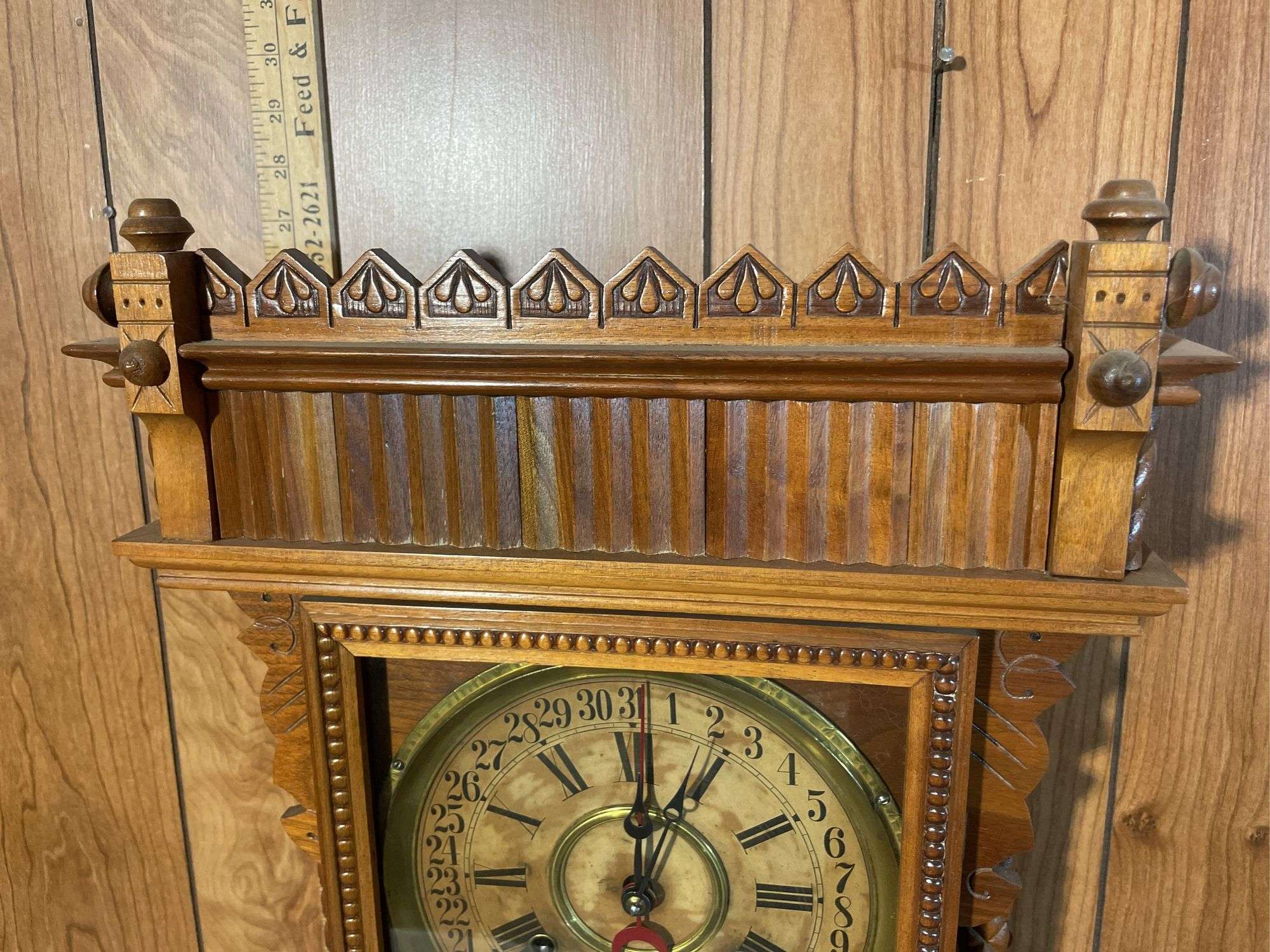 Gilbert walnut calendar mantel clock - Circ 1880 - Kaufman Realty ...